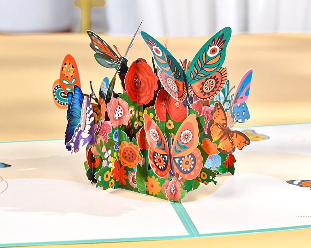 10 Pack 3D Pop up Butterfly Birthday Cards for Kids Wife Mom Greeting ...