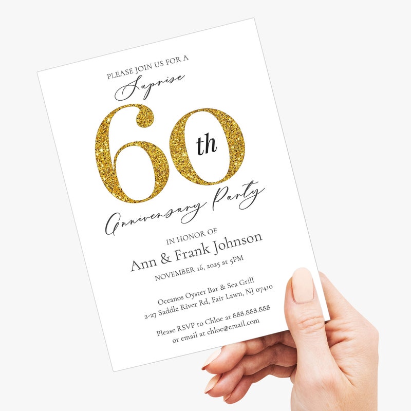 60th Wedding Anniversary Invitations - Etsy
