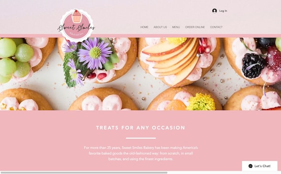 Pre-made Wix Website Cake Website Design Pastry Shop - Etsy