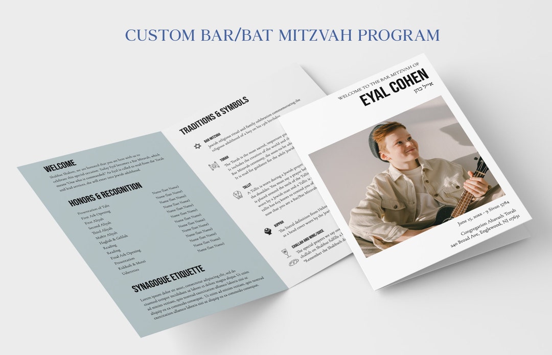 Custom Jewish Bar/bat Mitzvah Program, Infographic, Jewish Guide and ...