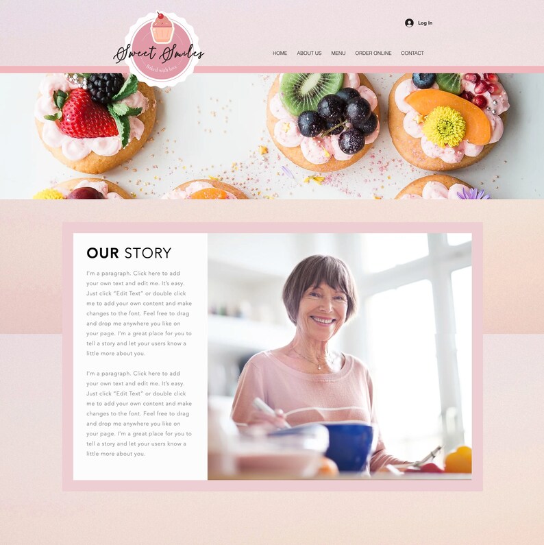 Pre-made Wix Website | Cake Website Design, Pastry Shop Website Design ...