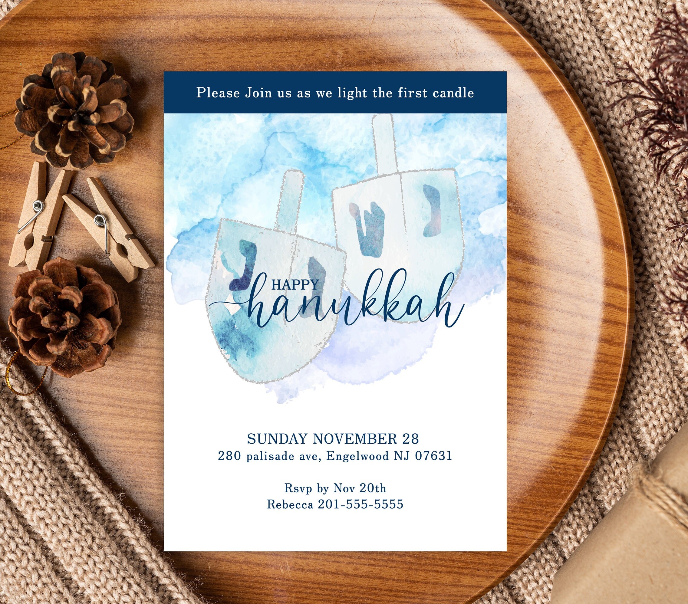 Editable Hanukkah Invitation Printable Hanukkah Party Instant Download ...