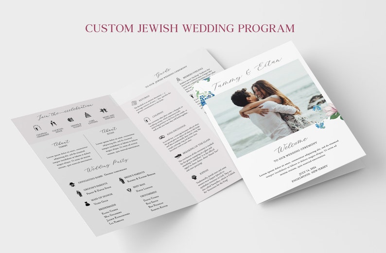 Custom Jewish Wedding Program, Infographic, Jewish Guide and Program ...