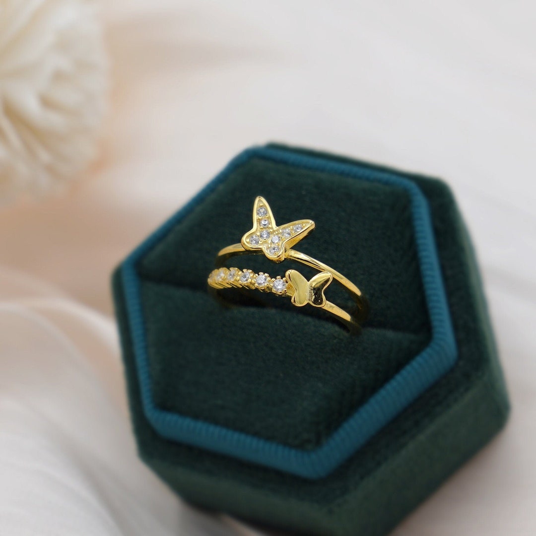 Double Butterfly Ring - Etsy