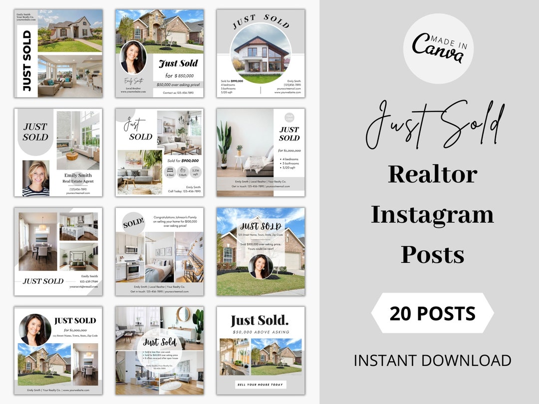 20 Just Sold Realtor Instagram Posts, Real Estate Instagram Posts, Just ...