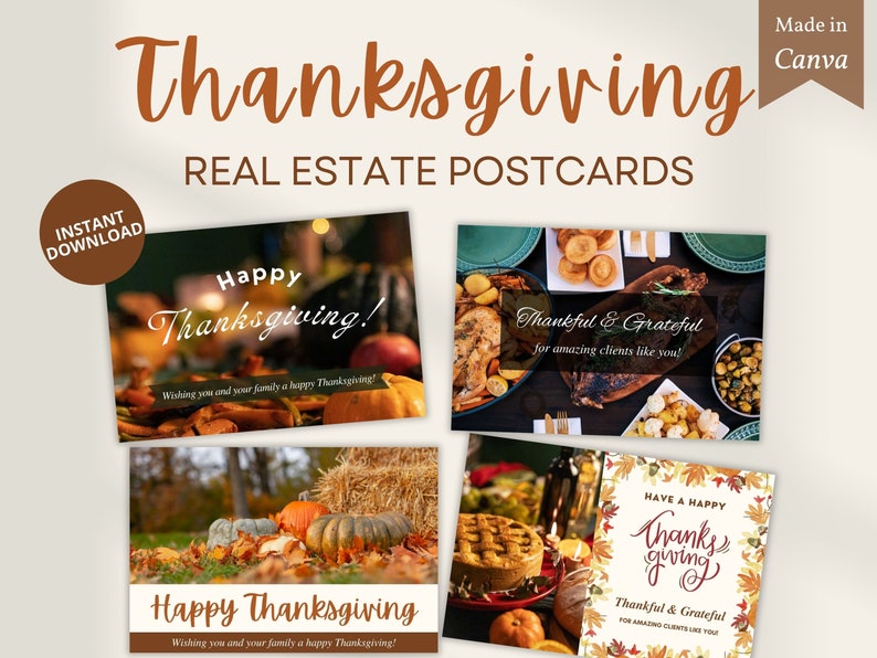 Thanksgiving Real Estate Postcards, Real Estate Thanksgiving Postcards ...