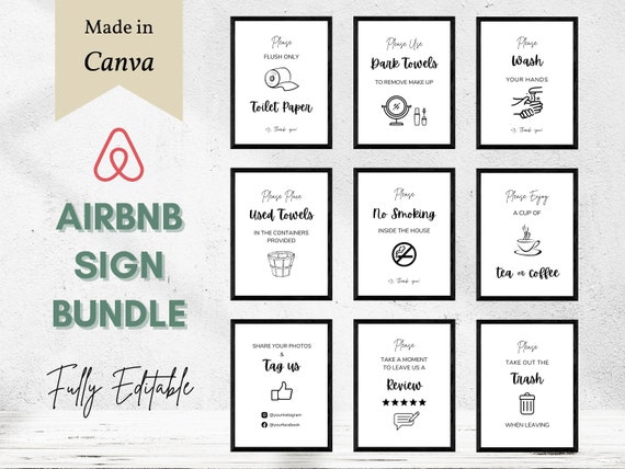 Airbnb Sign Bundle Airbnb Posters Airbnb Signs Airbnb | Etsy Australia