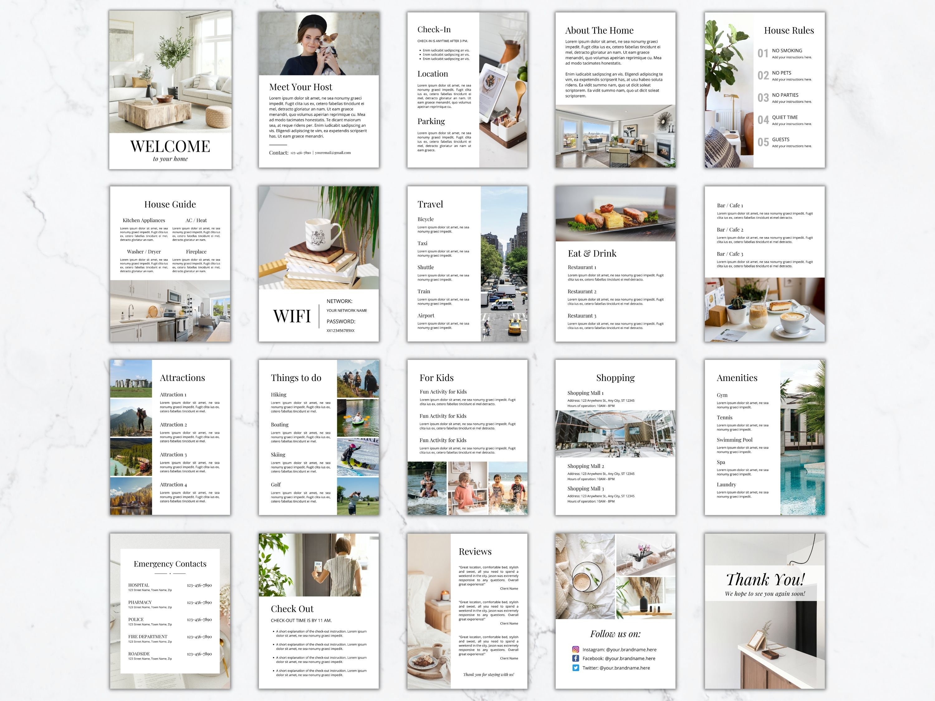 Airbnb Welcome Book Template, Airbnb Guest Book, Airbnb Guidebook, VRBO ...