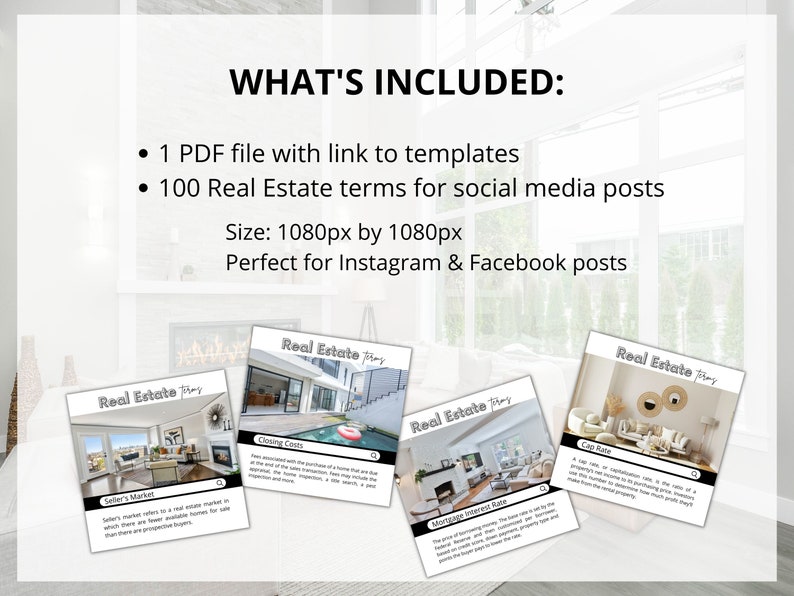 100 Real Estate Terms Social Media Posts, Realtor Marketing, Real ...