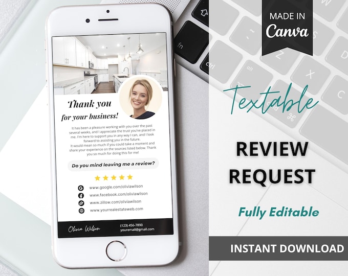 Textable Review Request, Review Request Textable Card, Real Estate ...