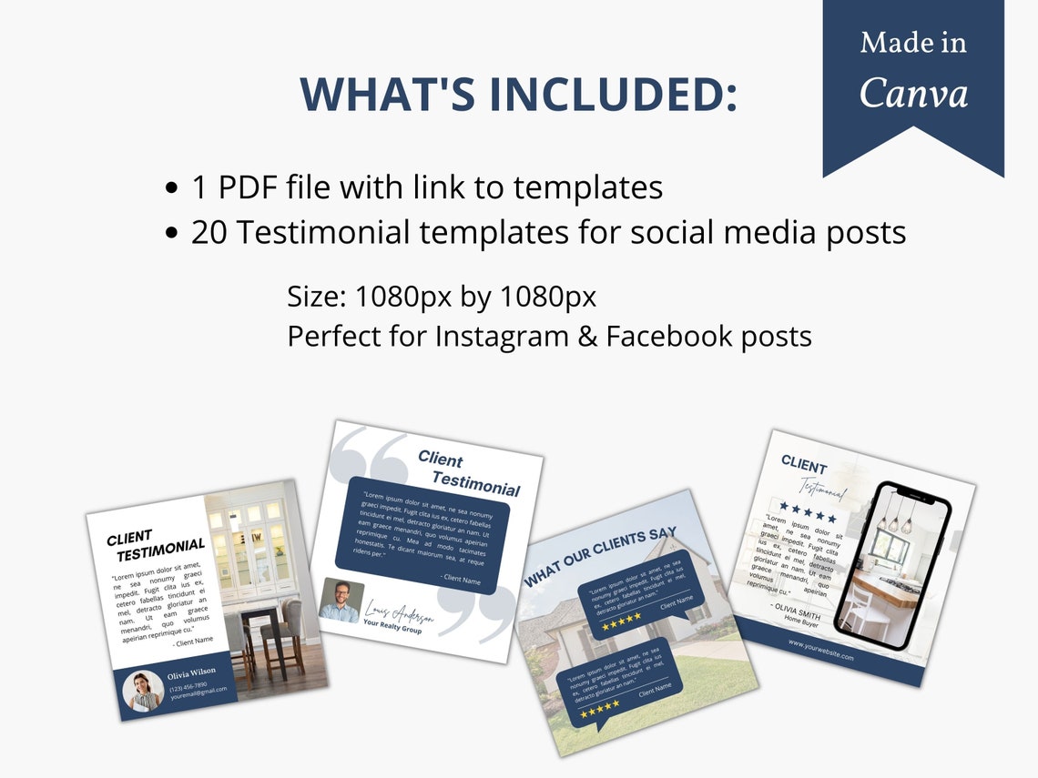 Client Testimonial Realtor Instagram Posts, Real Estate Client Reviews ...