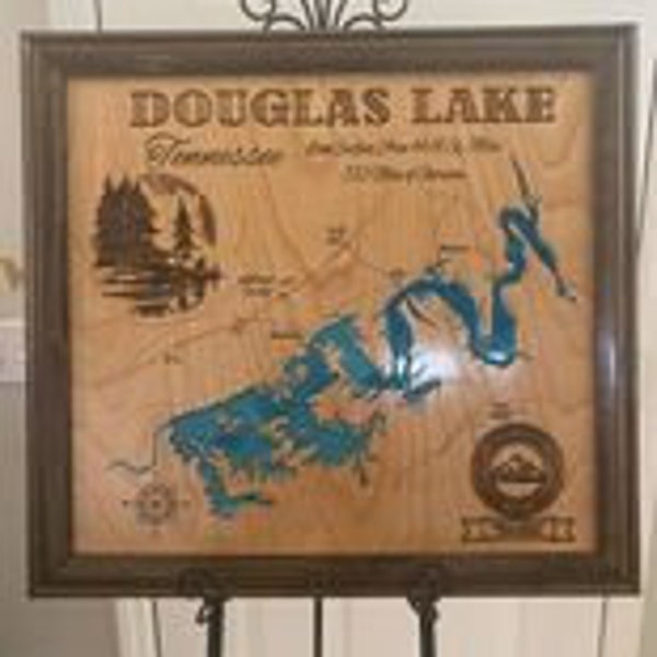 Wood Map of Douglas Lake - Etsy