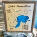 Wood Lake Map, Lake Hamilton Ohio, Any Lake, Lake House Decor, Wall Art ...