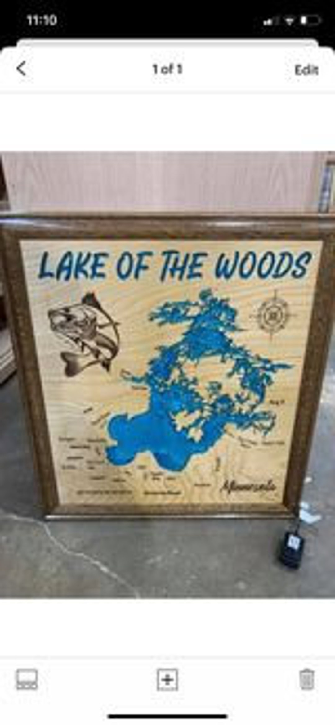 Wood Lake Map, Lake of the Woods Minnesota, Any Lake, Lake House Decor ...