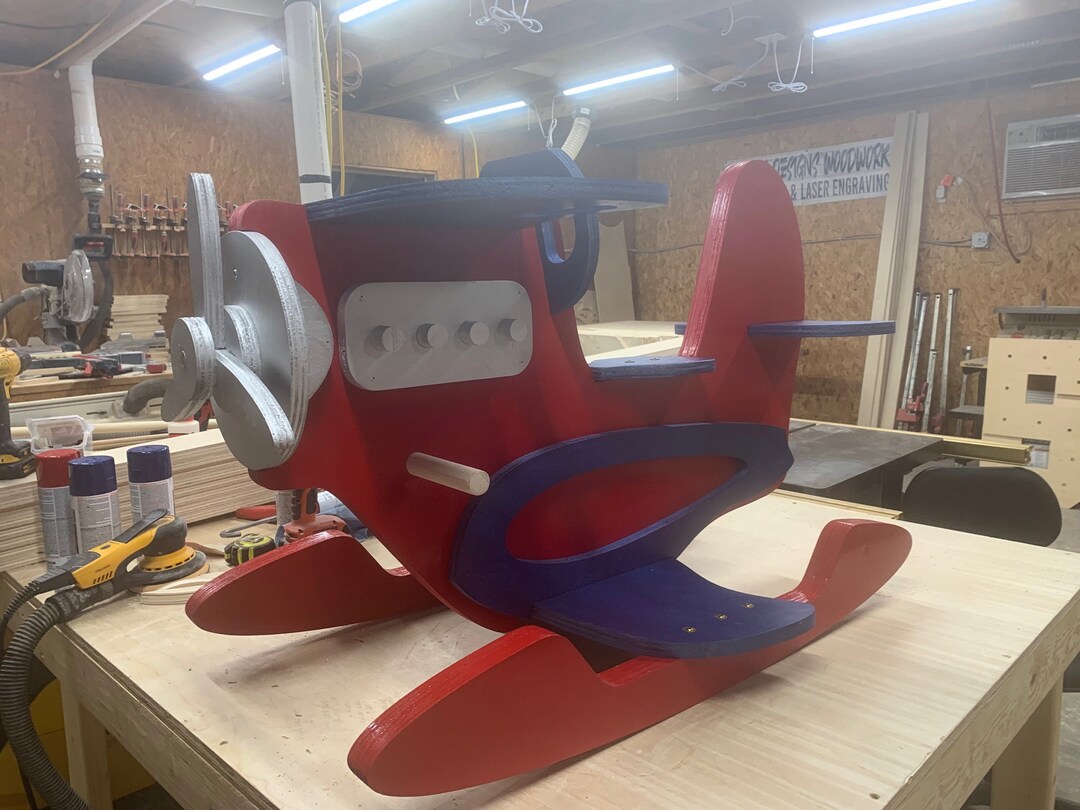 Airplane Rocker Rocking Horse Wood - Etsy
