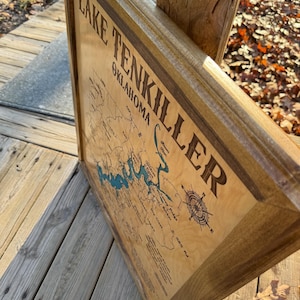 Wood Lake Map, Lake Tenkiller Oklahoma, Any Lake, Lake House Decor ...