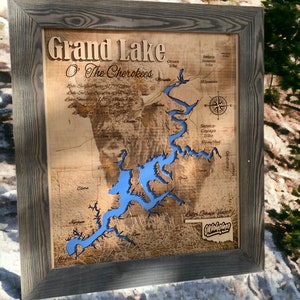 Wood Lake Map Grand Lake Oklahoma With Background Image, Any Lake, Lake ...