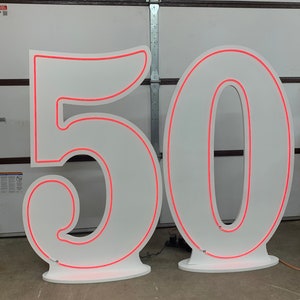 4 Ft Wood Led Neon Marquee Letter or Number, Event Prop, Backdrop ...