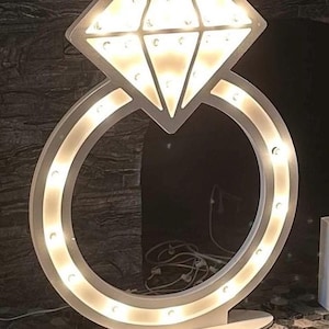 Wedding Ring Marquee, 3ft, Marquee Backdrop, Event Prop, Lighted ...