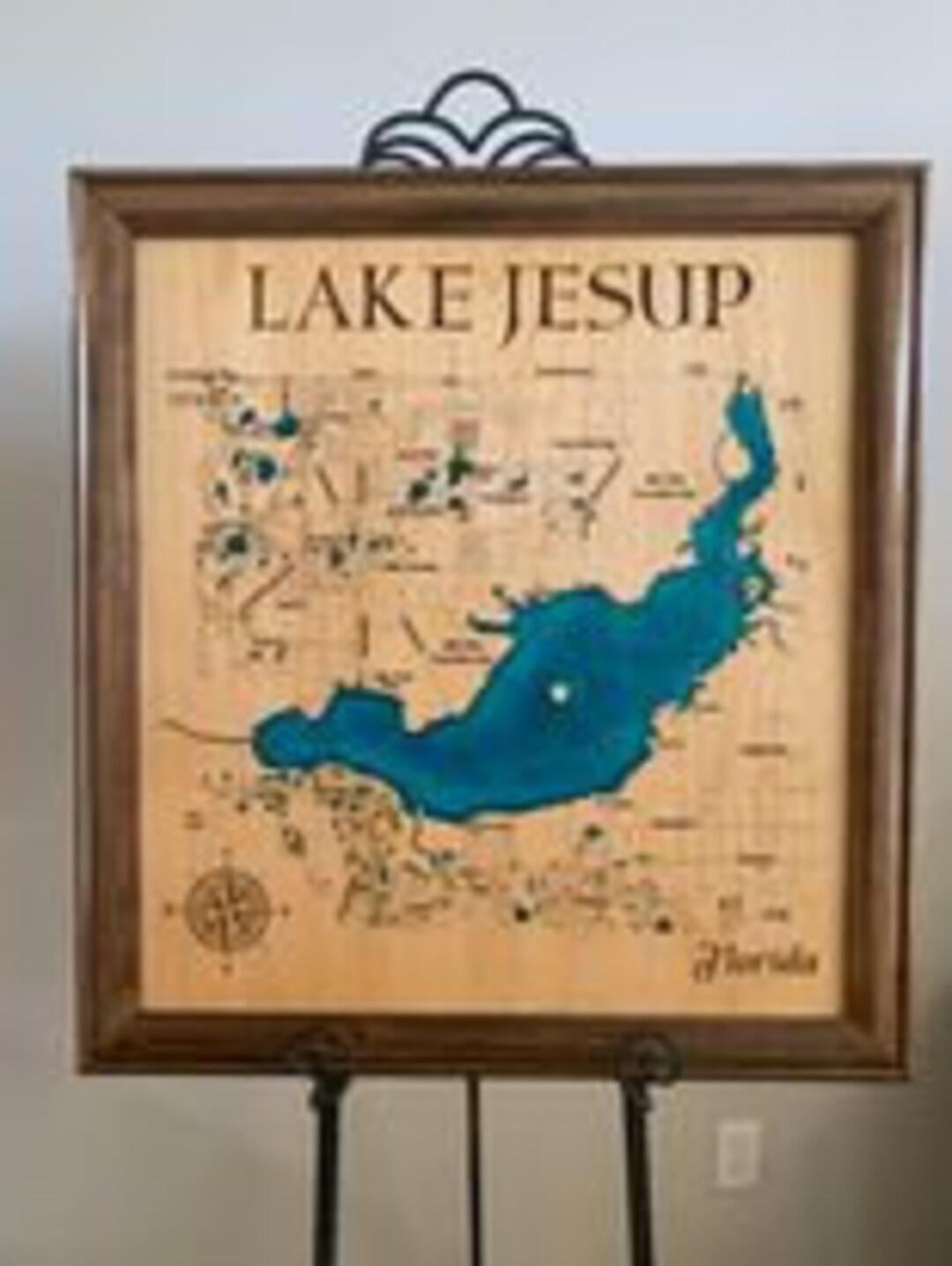 Lake Jesup Florida Wood and Resin Laser Engraved Map - Etsy