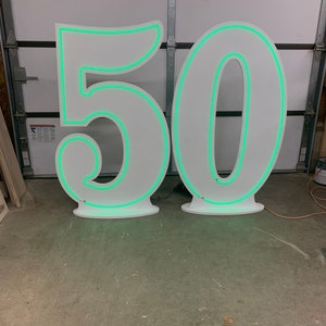 4 Ft Wood Led Neon Marquee Letter or Number, Event Prop, Backdrop ...