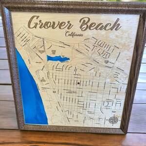 Wood Lake Map, Grover Beach California, Any Lake, Lake House Decor ...