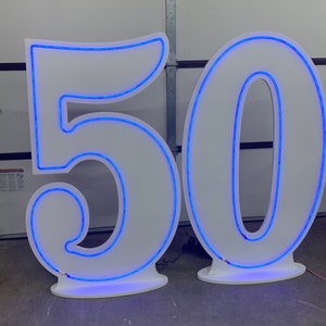 4 Ft Wood Led Neon Marquee Letter or Number, Event Prop, Backdrop ...