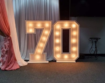 Marquee Numbers Template - Etsy