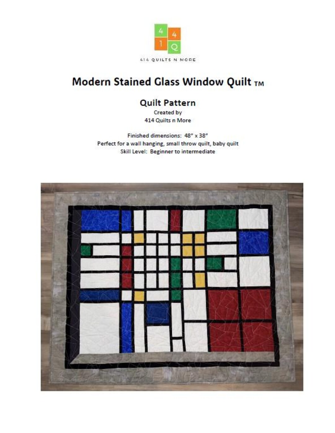 PDF Pattern - Modern Stained Glass Window Quilt - Etsy