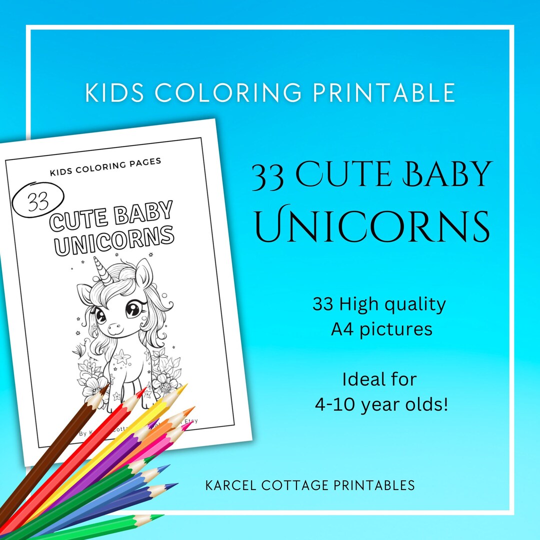 Kids Coloring Printable - 33 Cute Baby Unicorns Coloring Pages for Kids ...