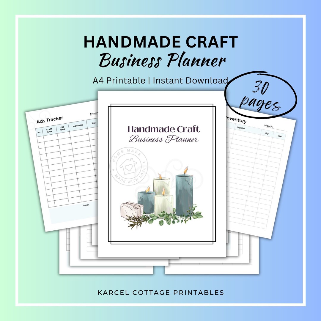 Homemade Craft Business Planner Printable, Small Business Planner ...