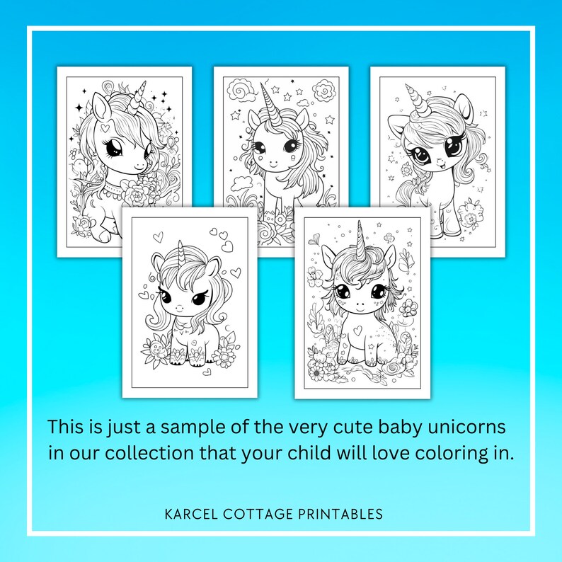 Kids Coloring Printable - 33 Cute Baby Unicorns Coloring Pages for Kids ...