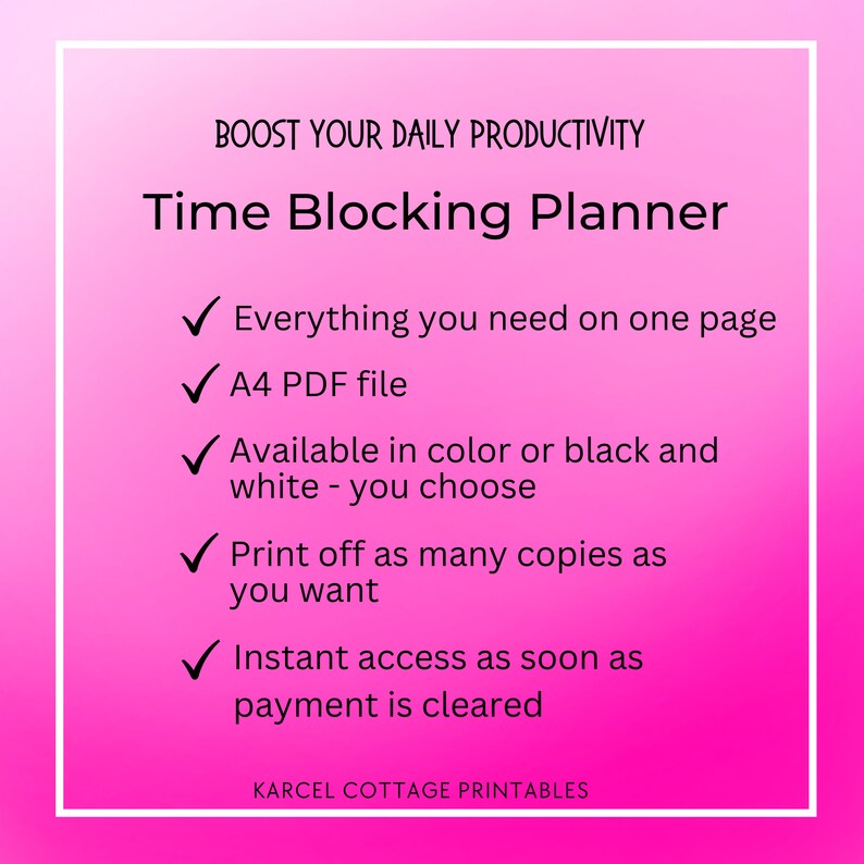 Time Blocking Planner Printable A Daily Planner Printable for High ...