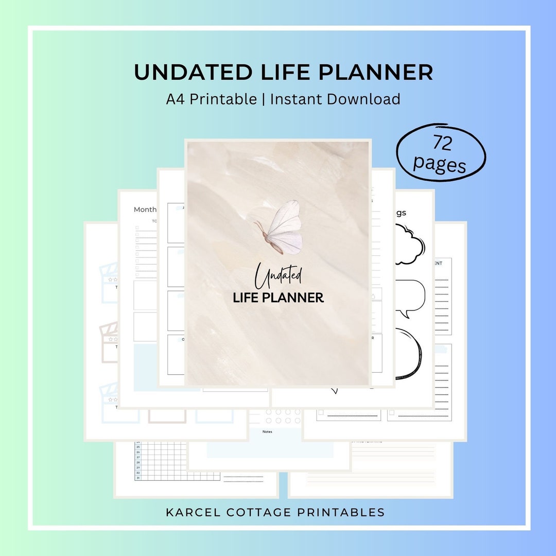 Life Planner Printable, Home Management Planner, Undated Planner for ...
