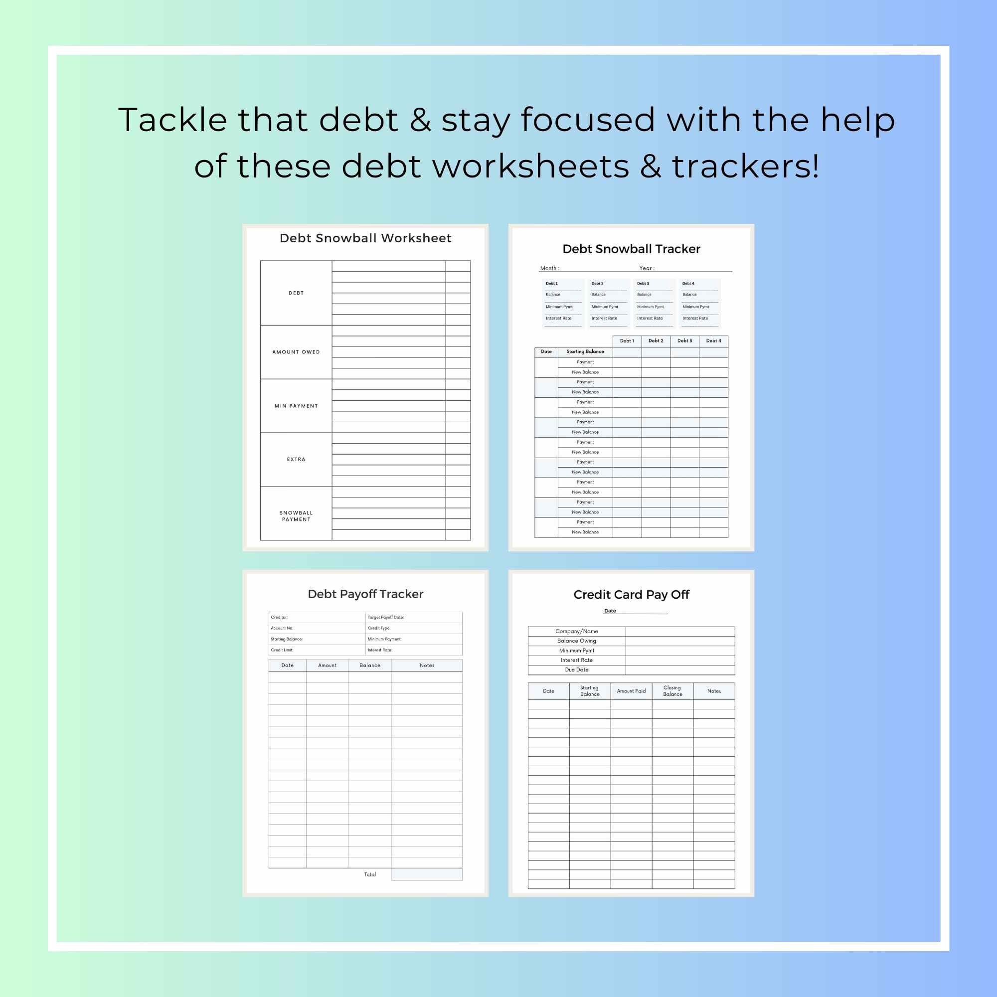 Financial Planner Bundle, Budget Planner Template, Debt Tracker ...