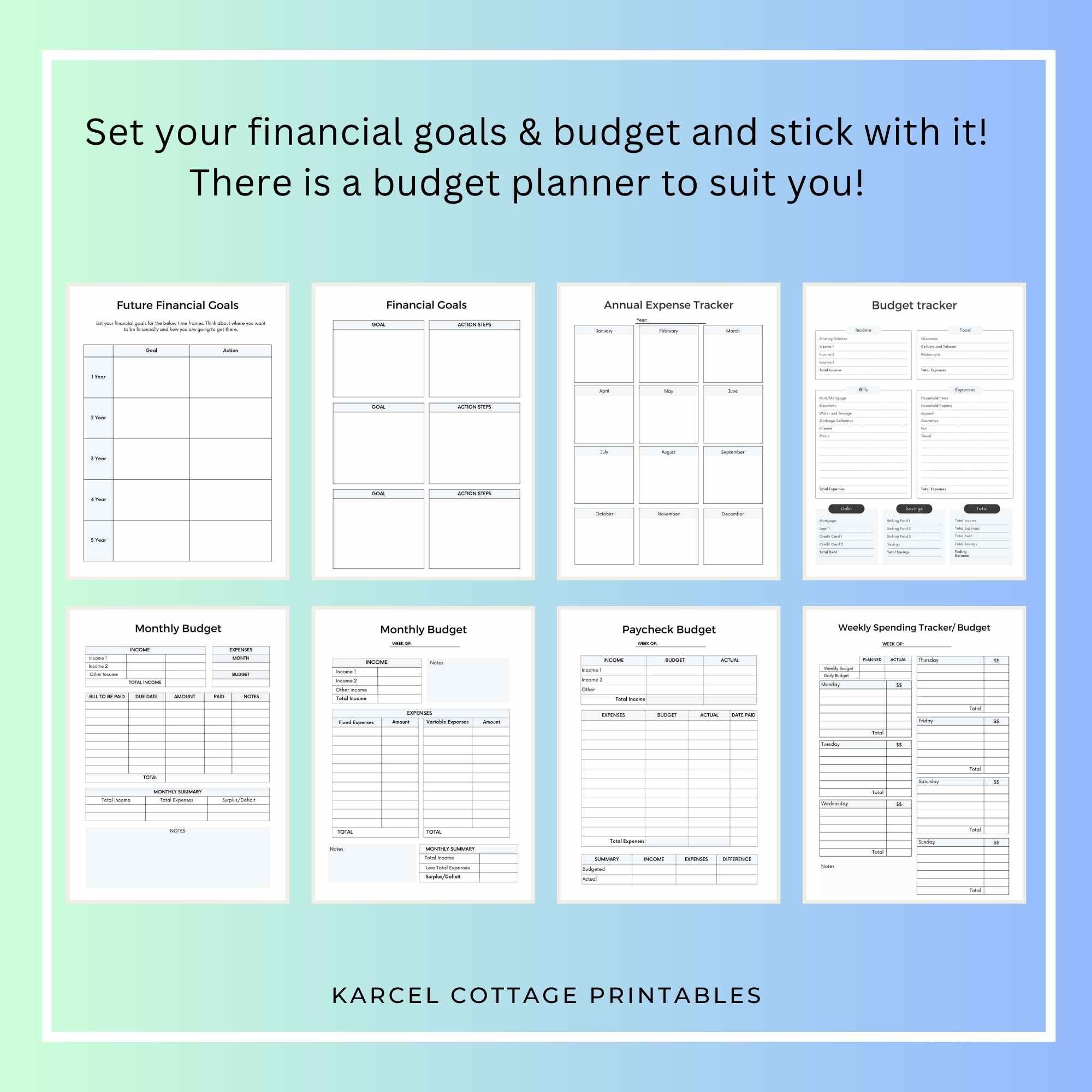 Financial Planner Bundle, Budget Planner Template, Debt Tracker ...