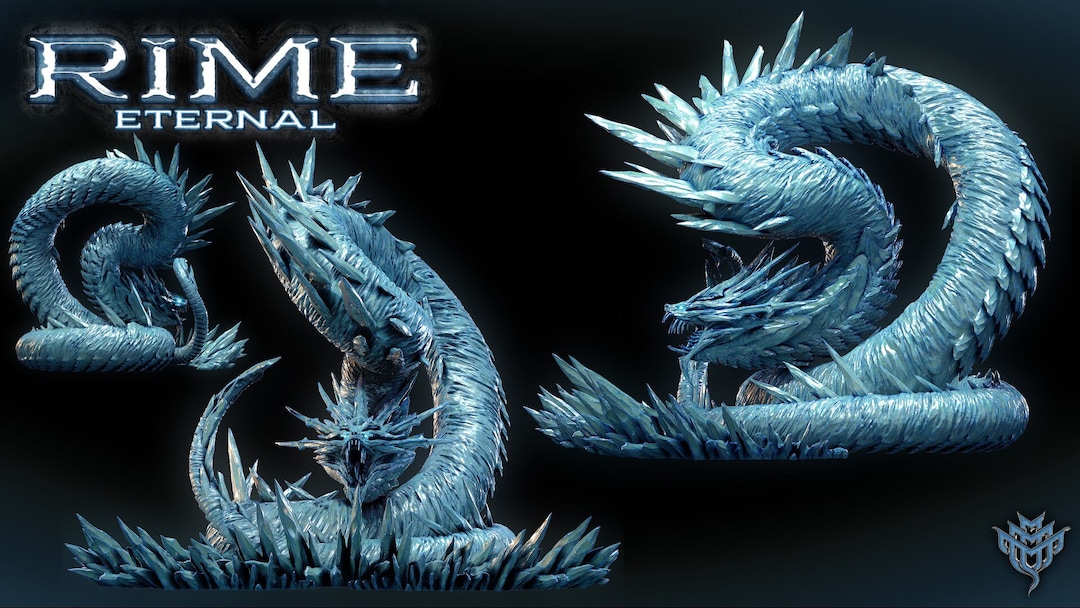 Giant Ice Serpent Frost Wyrm Rime Eternal Mini Monster Mayhem Dungeons ...