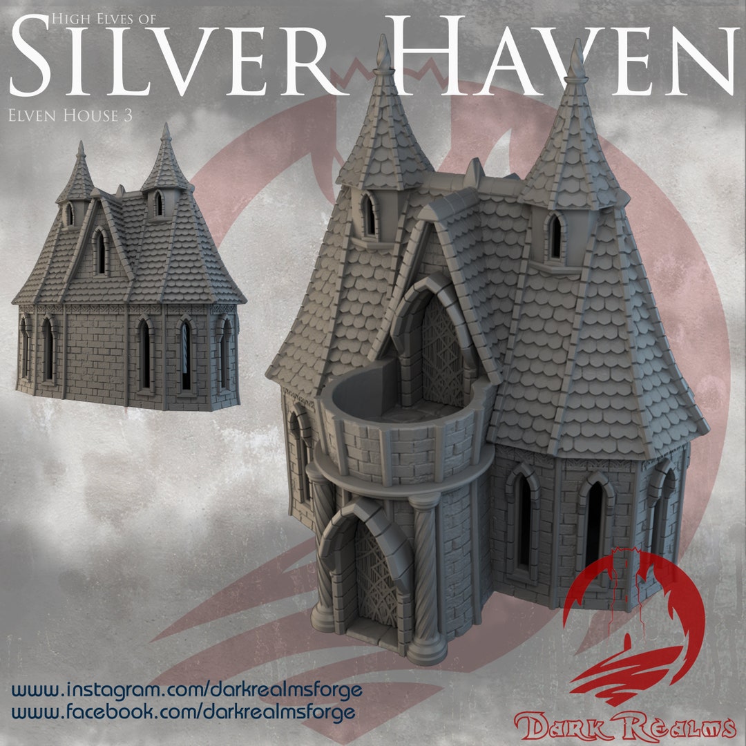 Silver Haven Elven Home 3 Dark Realms High Elf Coastal City D&D Small ...
