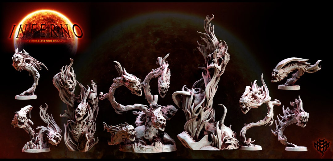 All Shall Burn Flameskull Resin Miniature Cursed Fire Skull ...