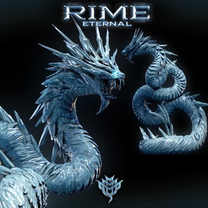 Giant Ice Serpent Frost Wyrm Rime Eternal Mini Monster Mayhem Dungeons ...