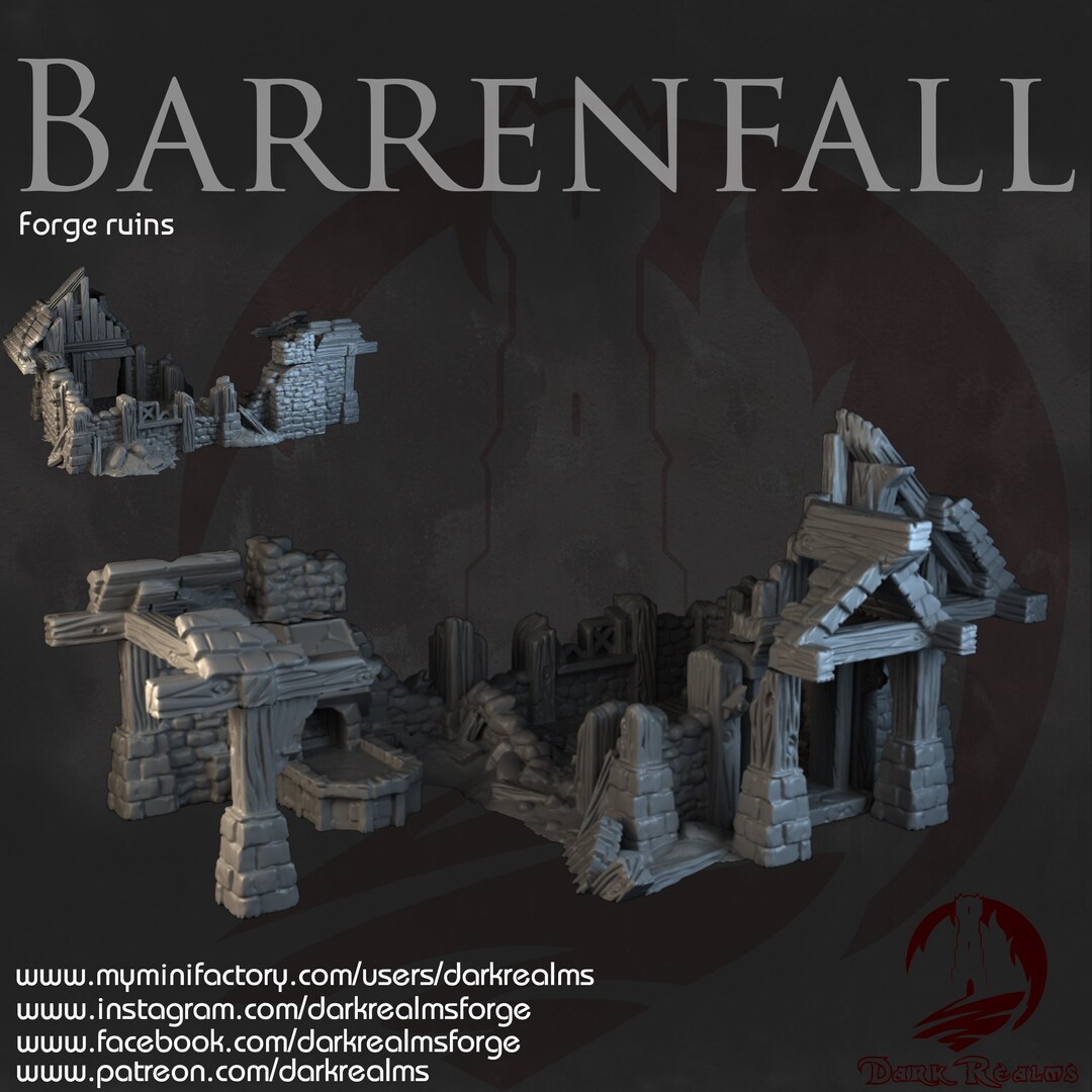 Barrenfall Forge Ruins: 3D Printed Wargaming Terrain - Etsy