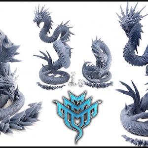 Giant Ice Serpent Frost Wyrm Rime Eternal Mini Monster Mayhem Dungeons ...