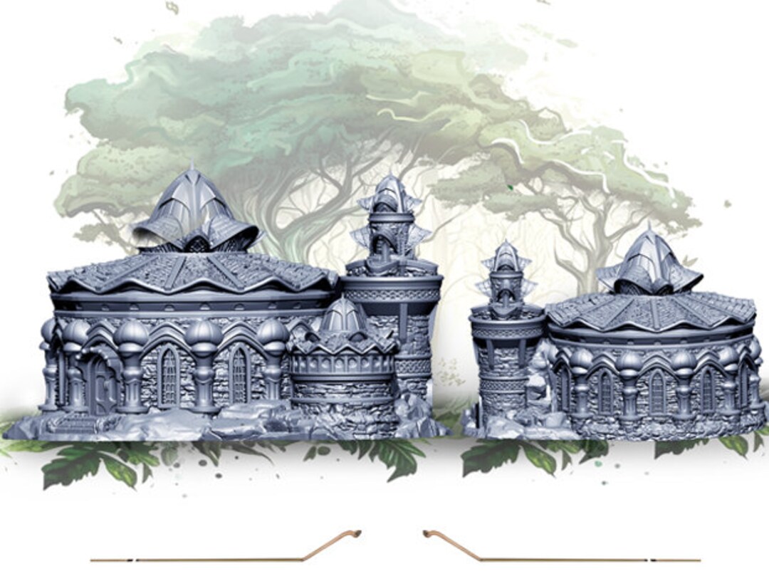 Elf Temple Eversong the Hidden City / 28mm Tabletop Terrain / Raw Print ...
