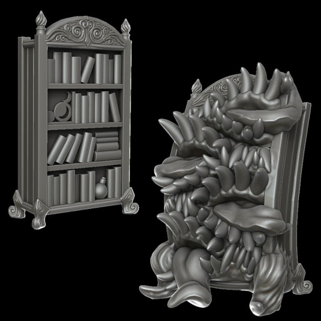 Bookcase Mimic Set | Dnd | Tabletop | RPG | Dungeons and Dragons | D&D ...
