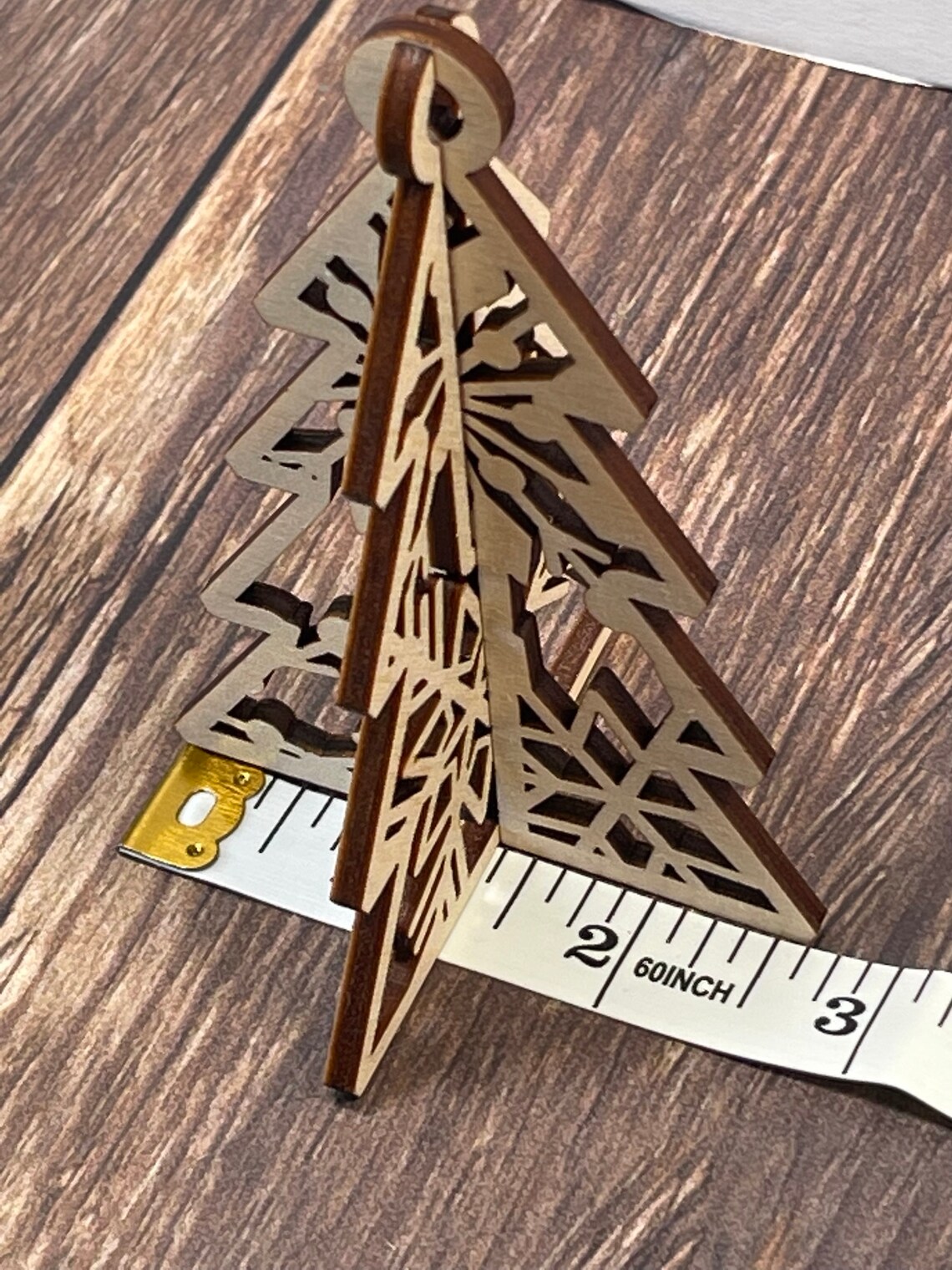 Laser Cut Tree Ornament 3D Unique Christmas Ornament Rustic - Etsy
