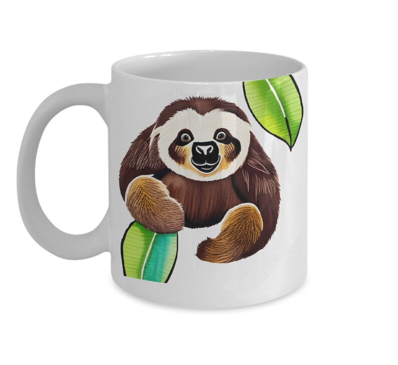 Sloth Emerging From Leaves Surprise Happy Sloth Gift Mug for Teen ...