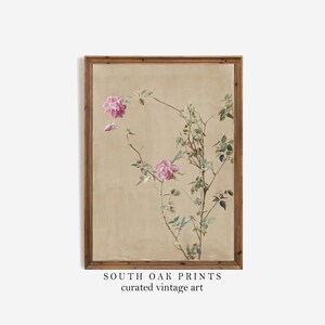 Antique Victorian Pink Roses Flowers Painting PRINTABLE Wall Art Print ...
