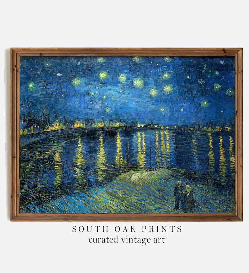 Van Gogh Starry Night Over the Rhone Wall Art Famous Painting PRINTABLE ...