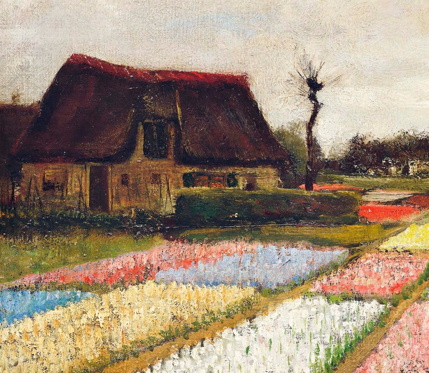 Van Gogh Holland Bulb Fields Blue Red Yellow Tulips Flowers Wall Art ...