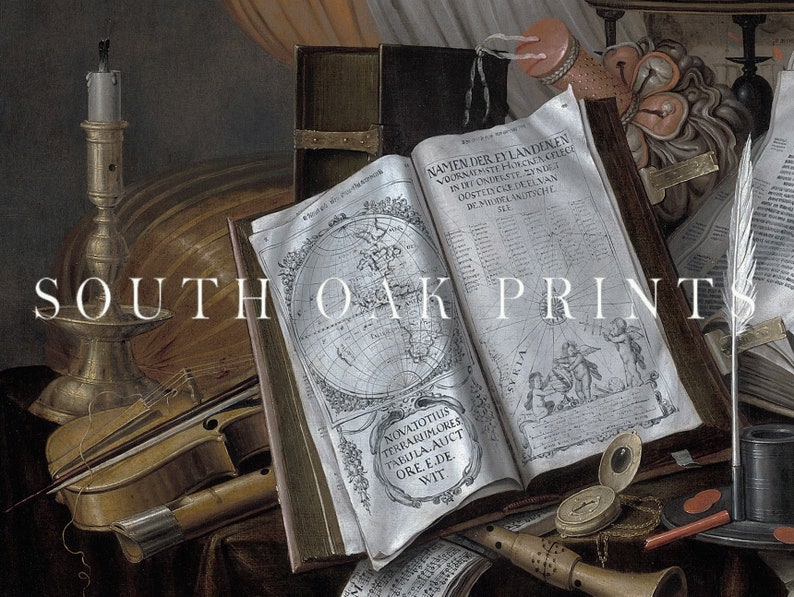 Antique Office Library Wall Art Oil Painting | DIGITAL DOWNLOAD ...
